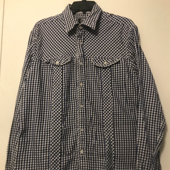 Shirts | Mens Casual White Square Shirt With Blue | Poshmark